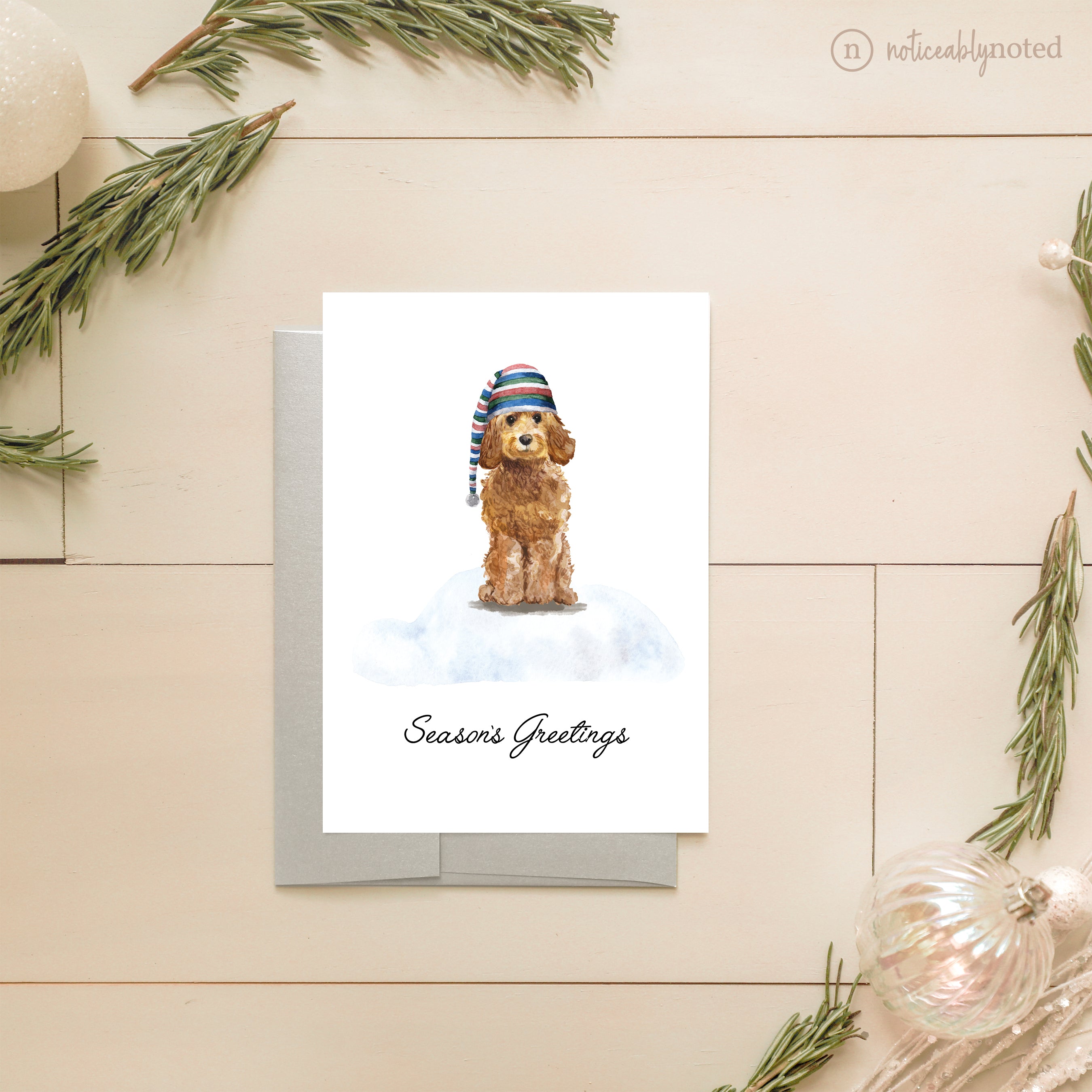 Cockapoo Dog Christmas Greeting Card – Noticeably Noted