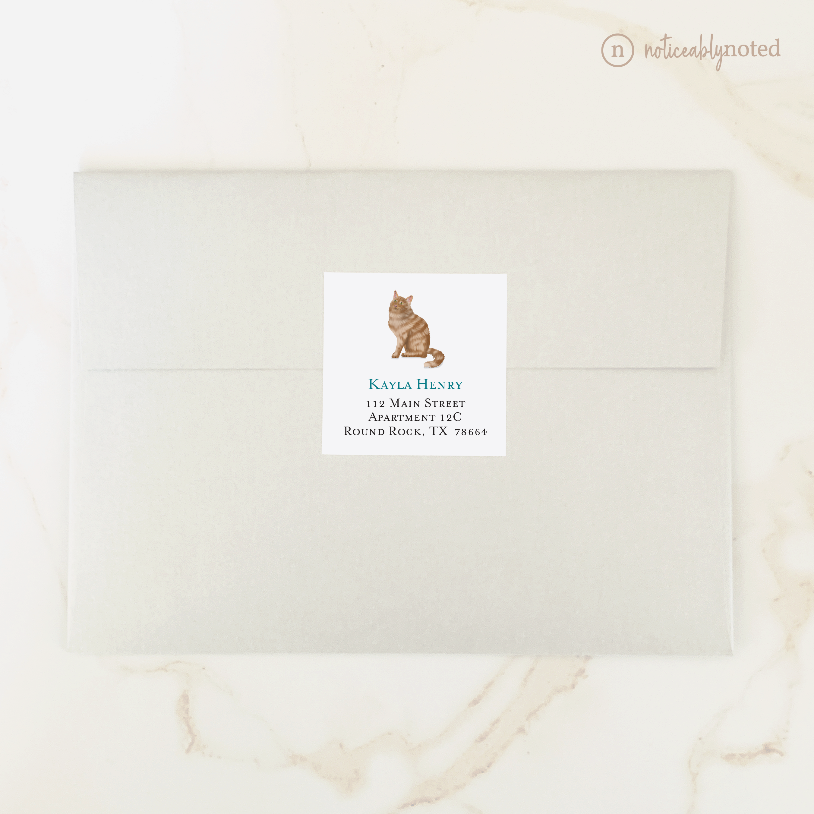 Norwegian Forest Cat Square Address Labels – Noticeably Noted